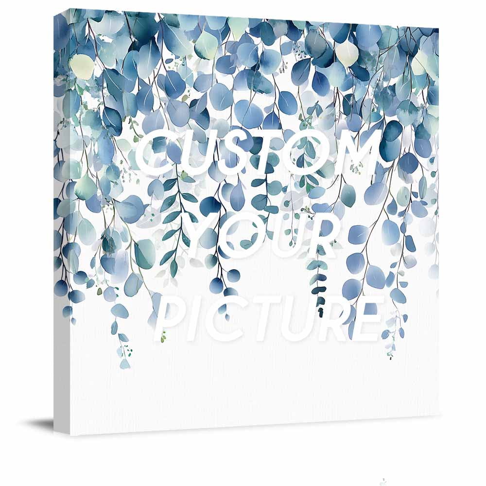 Canvas Print Wall Art Oil Paintings Summer Blue Eucalyptus Leaves ...