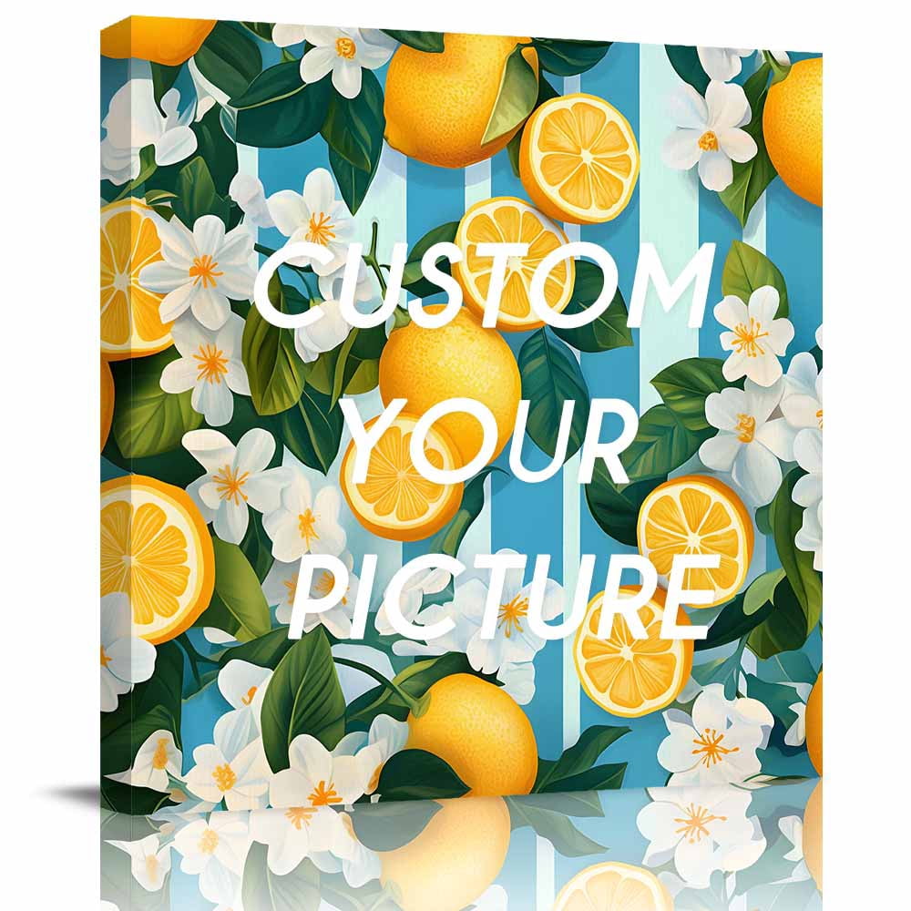 Canvas Print Wall Art Oil Paintings Summer Lemon Flowers Picture Prints ...