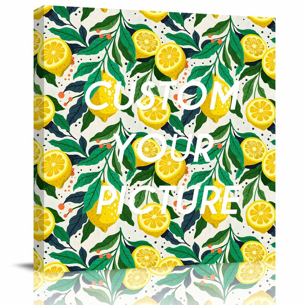 Canvas Print Wall Art Oil Paintings Summer Lemon Green Leaves Picture ...