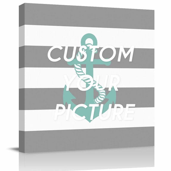 Canvas Print Wall Art Oil Paintings Turquoise Nautical Anchor Picture ...