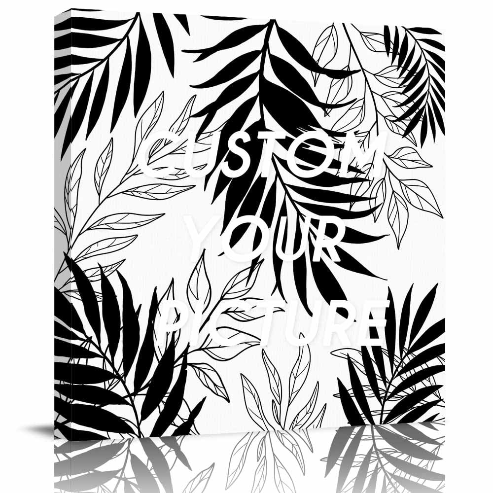 Canvas Print Wall Art Oil Paintings Vintage Black Leaves Picture Prints ...