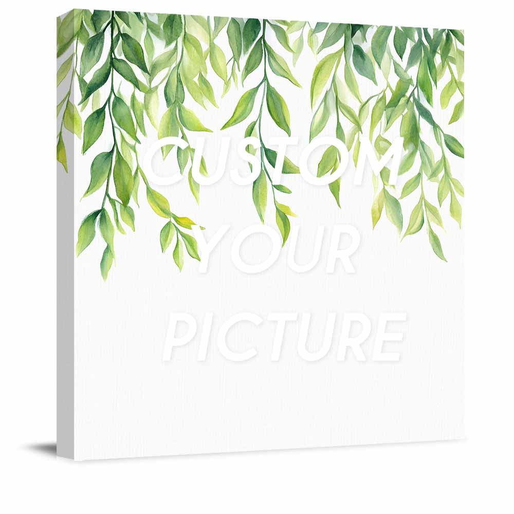 Canvas Print Wall Art Oil Paintings Watercolor Green Leaf Picture ...