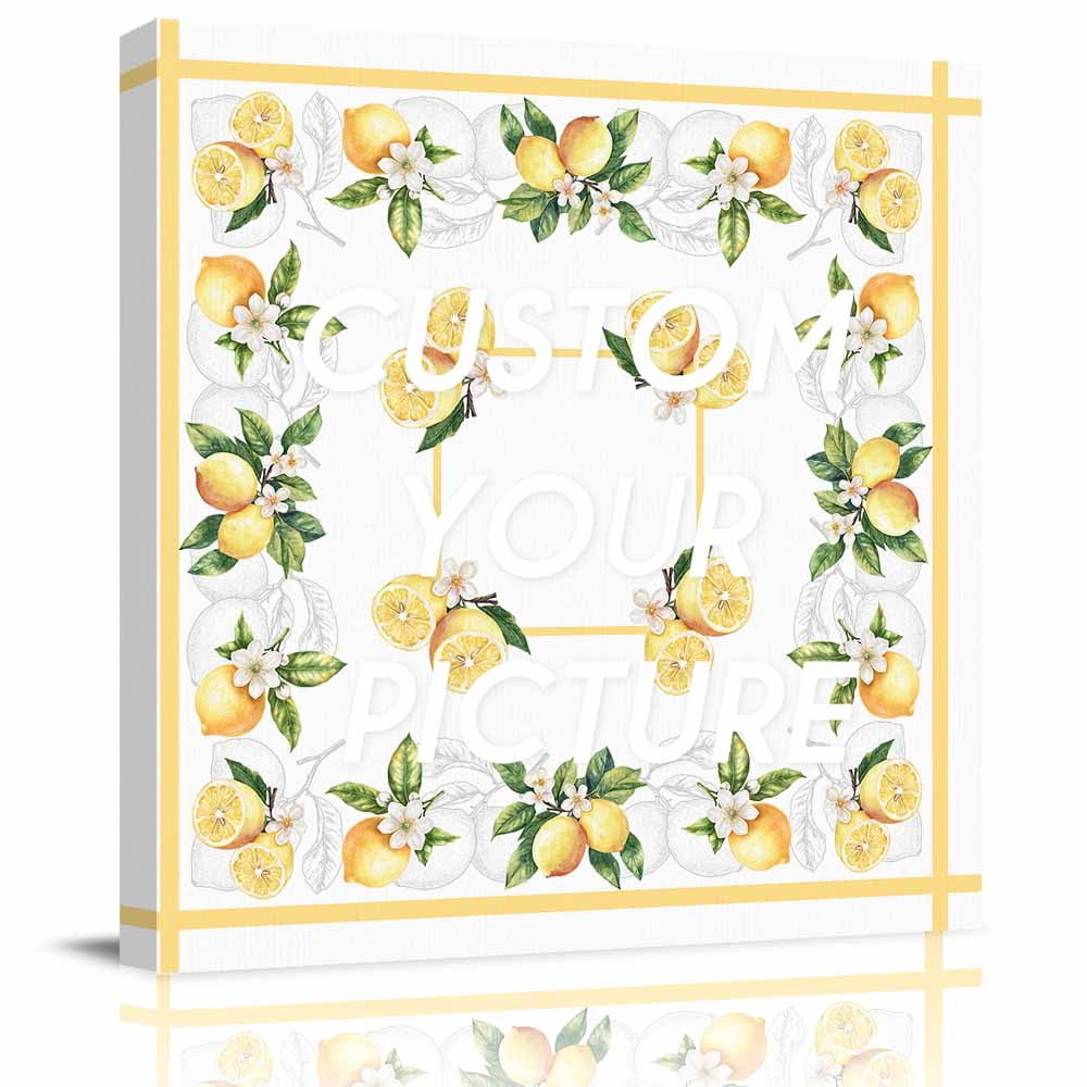 Canvas Print Wall Art Oil Paintings Watercolor Summer Lemon Flower ...