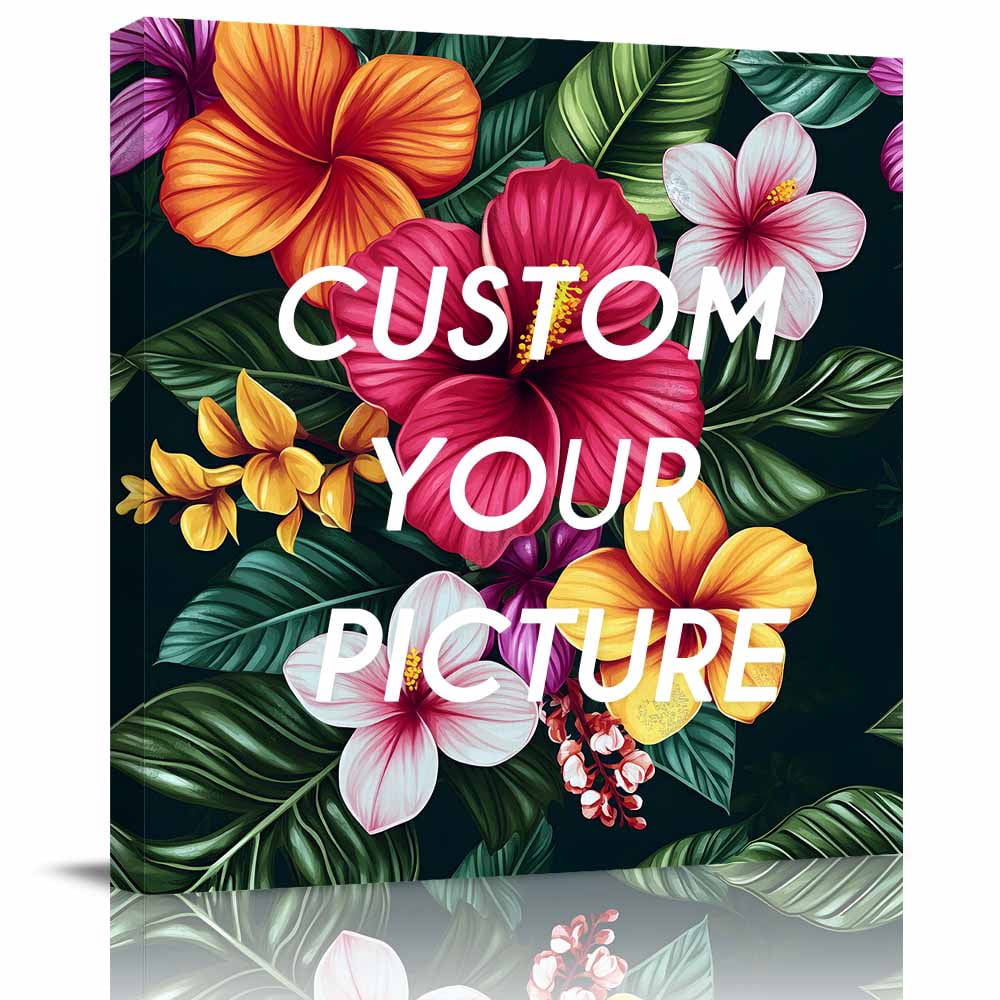 Canvas Print Wall Art Oil Paintings Watercolor Tropical Floral Seamless