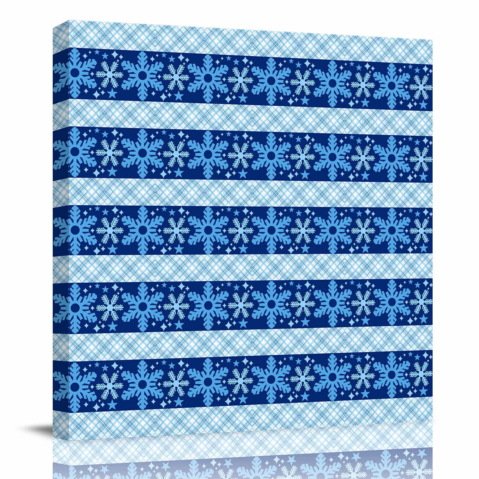 Canvas Print Wall Art Oil Paintings Winter Christmas Snowflakes Picture ...