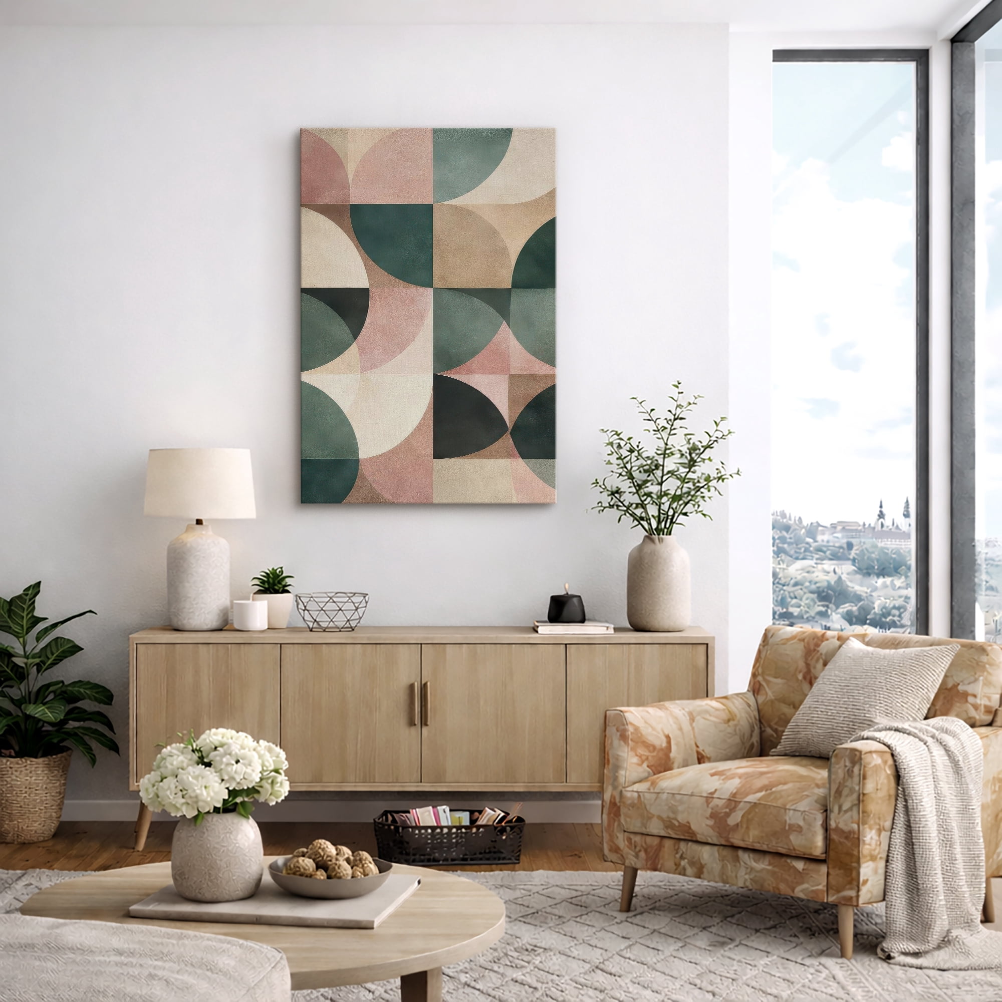 Canvas Print Wall Art Pastel Geometric Shapes Print Modern Minimalist ...