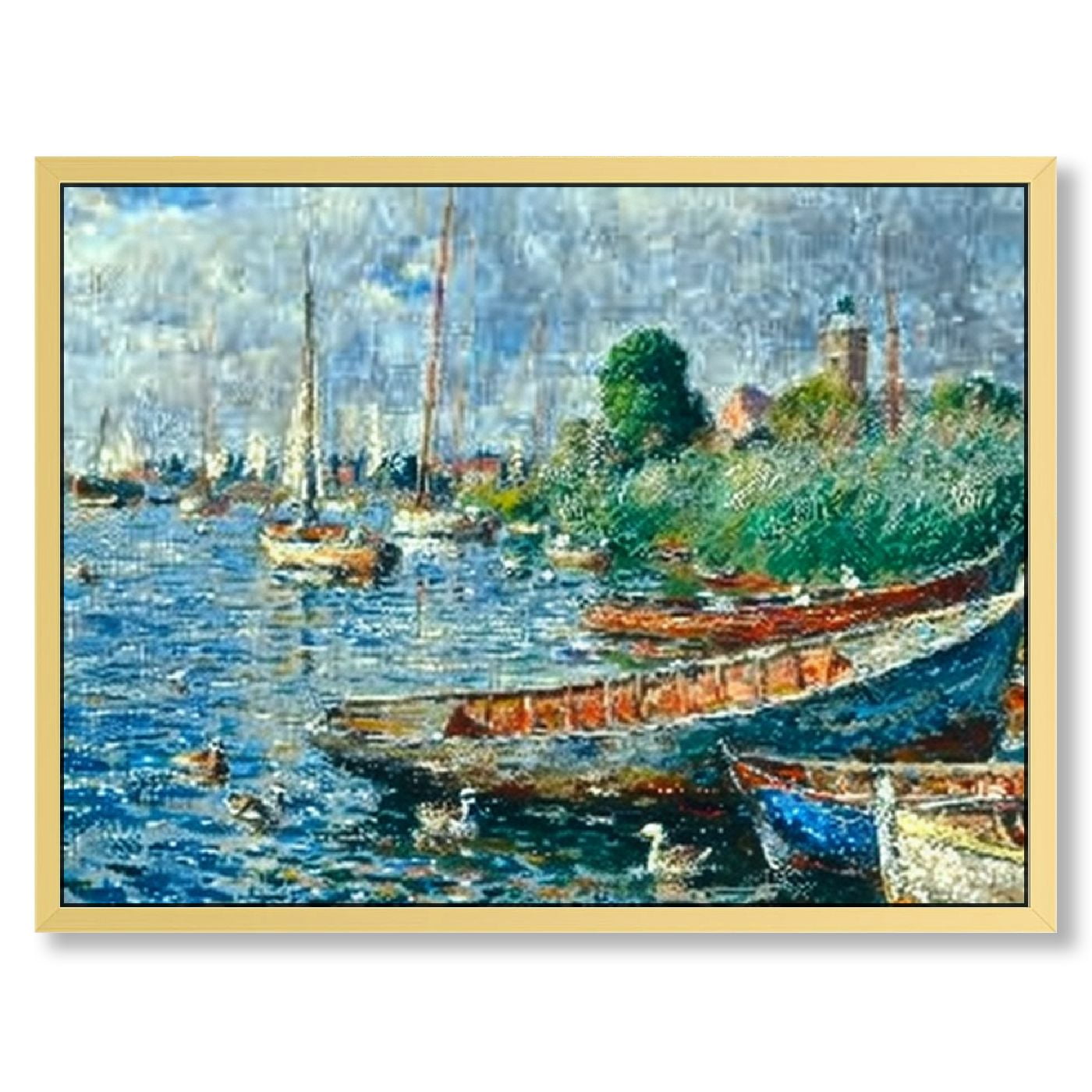 Canvas Print Wall Art Red Boats at Argenteuil by Impressionism Art ...