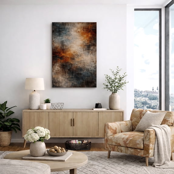 Canvas Print Wall Art Rustic Abstract Print Moody Earth Tone Artwork ...