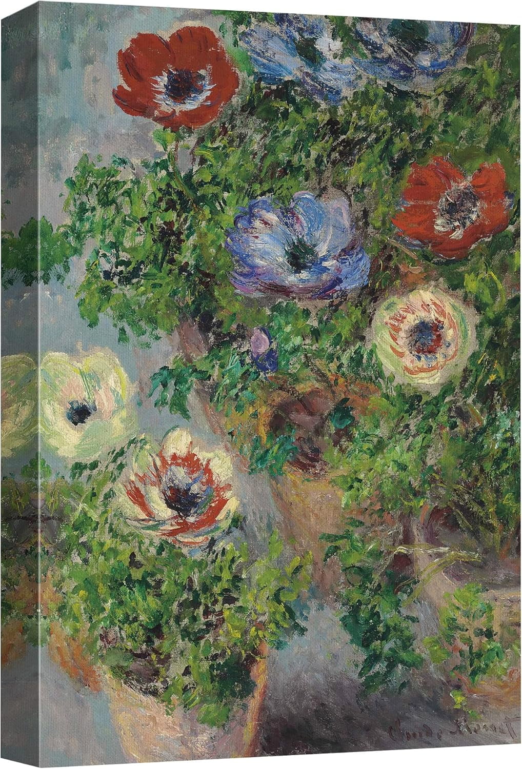 Canvas Print Wall Art Still Life Anemones, 1885 Claude Monet Classical ...
