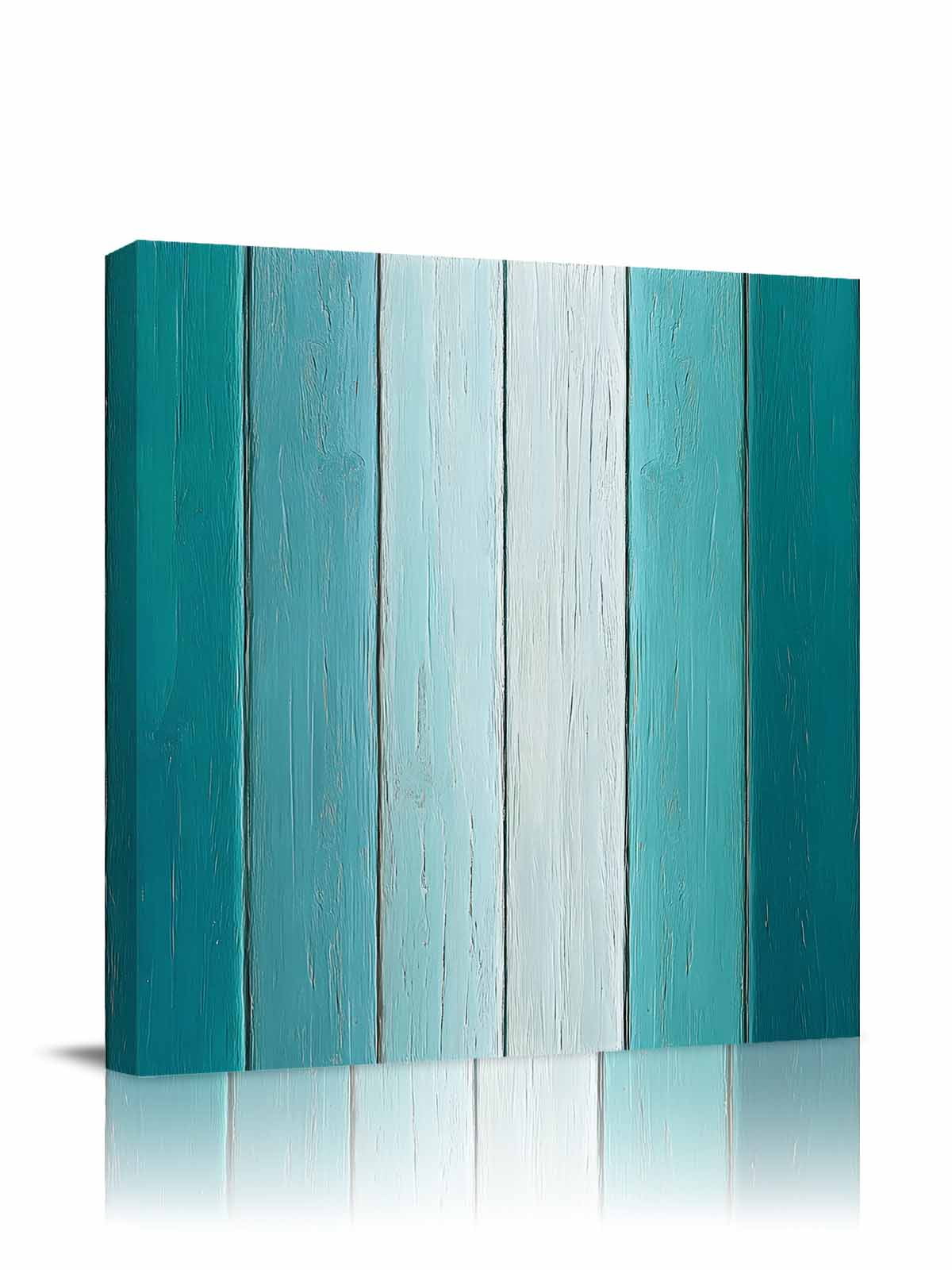 Canvas Print Wall Art Teal Green Gradient Wood Grain Farmhouse Retro ...