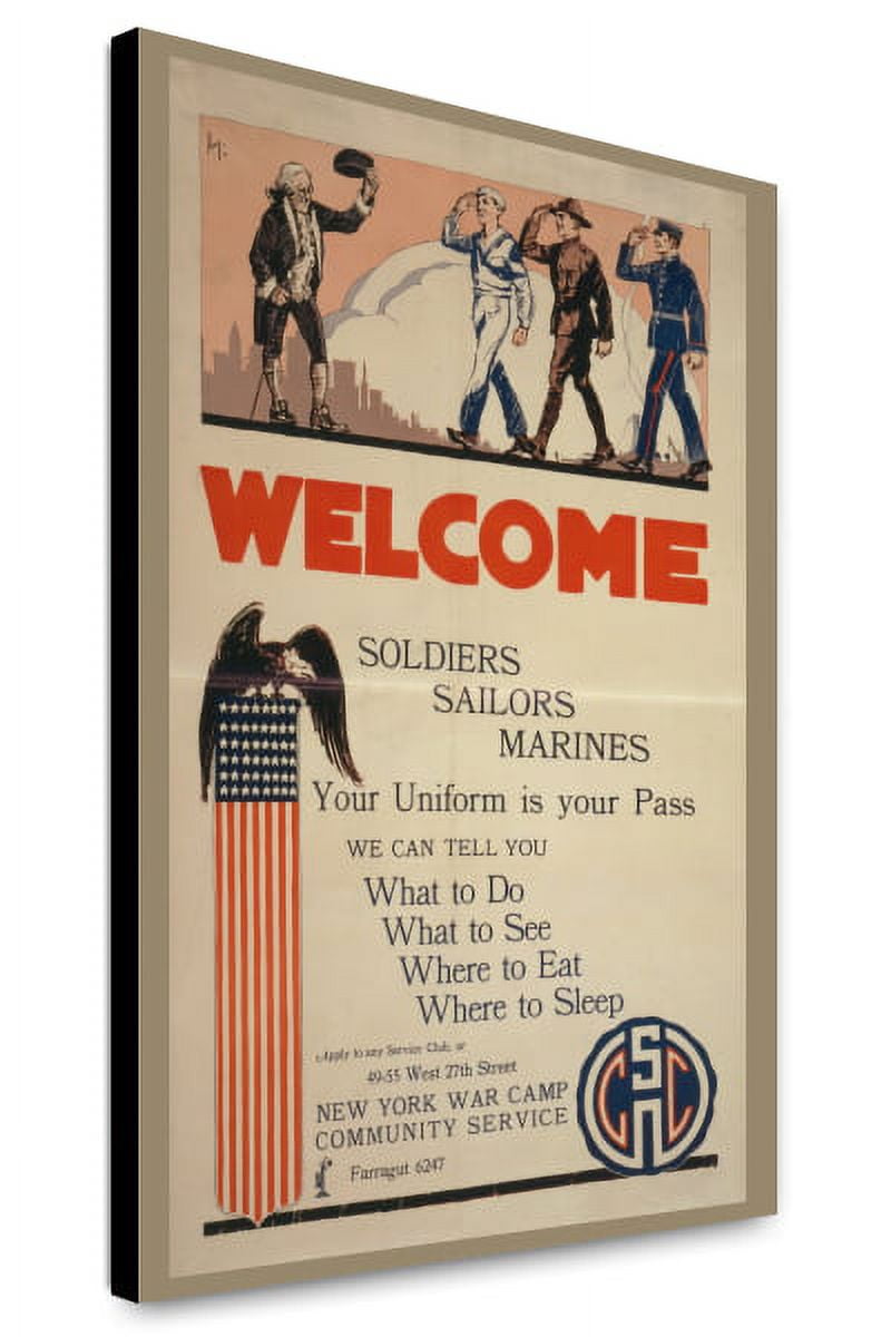Canvas Print: Welcome Soldiers Sailors Marines Your Uniform Is Your ...
