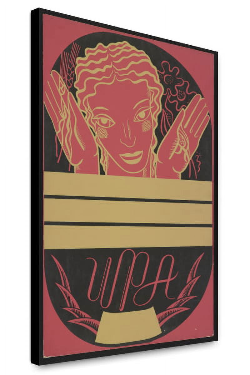 Canvas Print: Wpa Poster Design On Red Background Showing The Head And ...