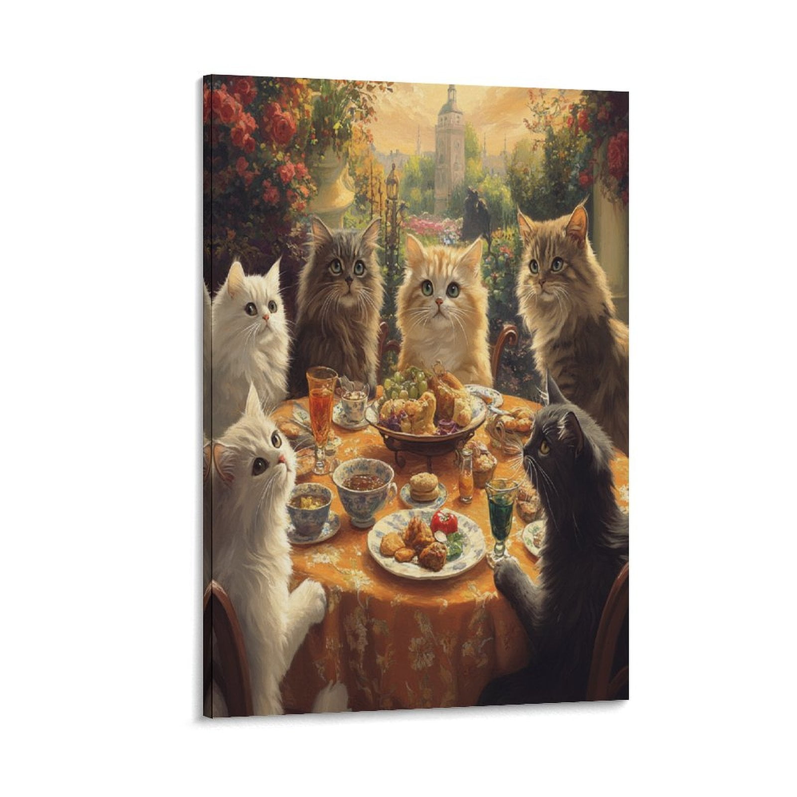 Canvas Prints Cats Having Lunch at The Table Canvas Prints Wall Art ...