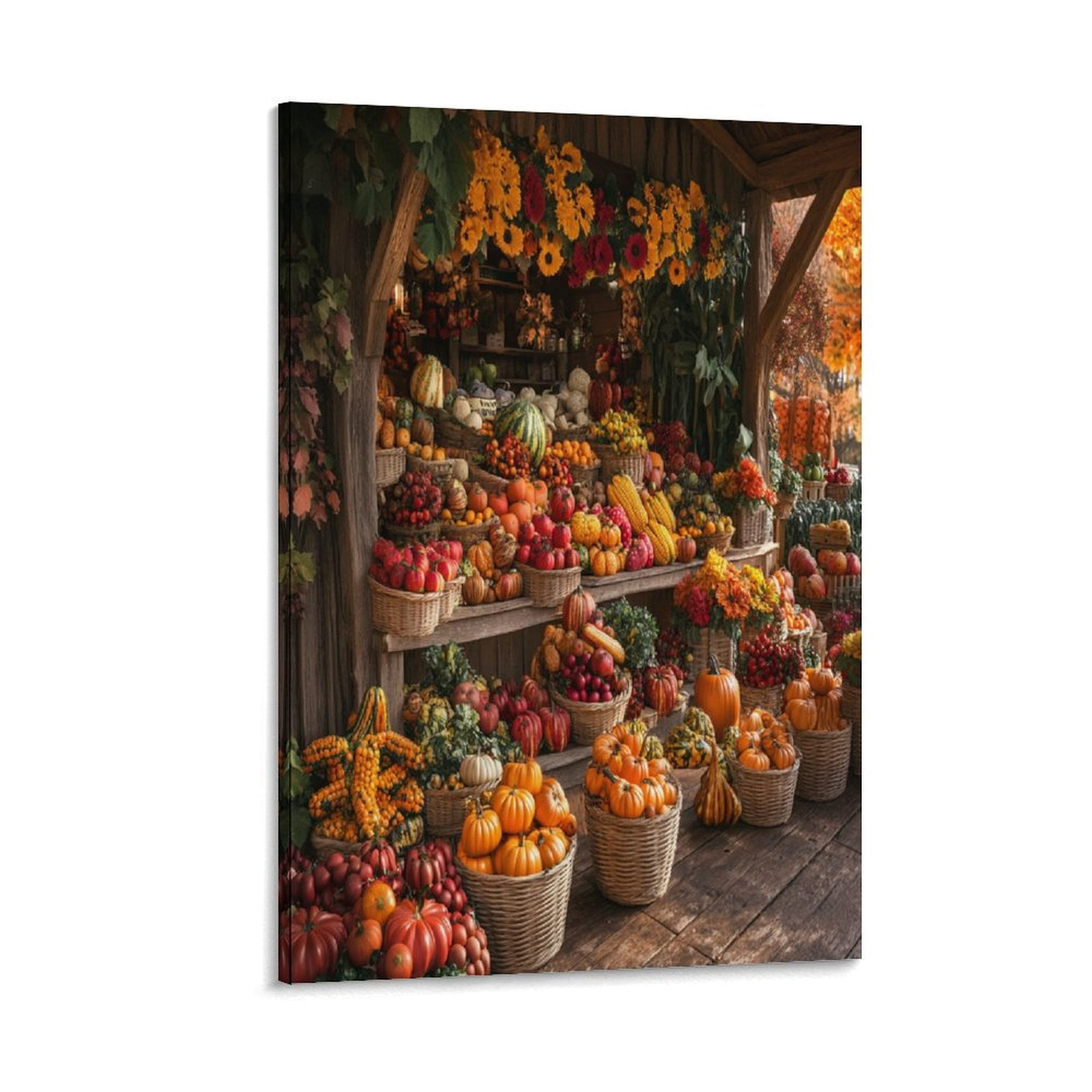 Canvas Prints Fall Harvest Pumpkins Corn Canvas Prints Wall Art Happy ...