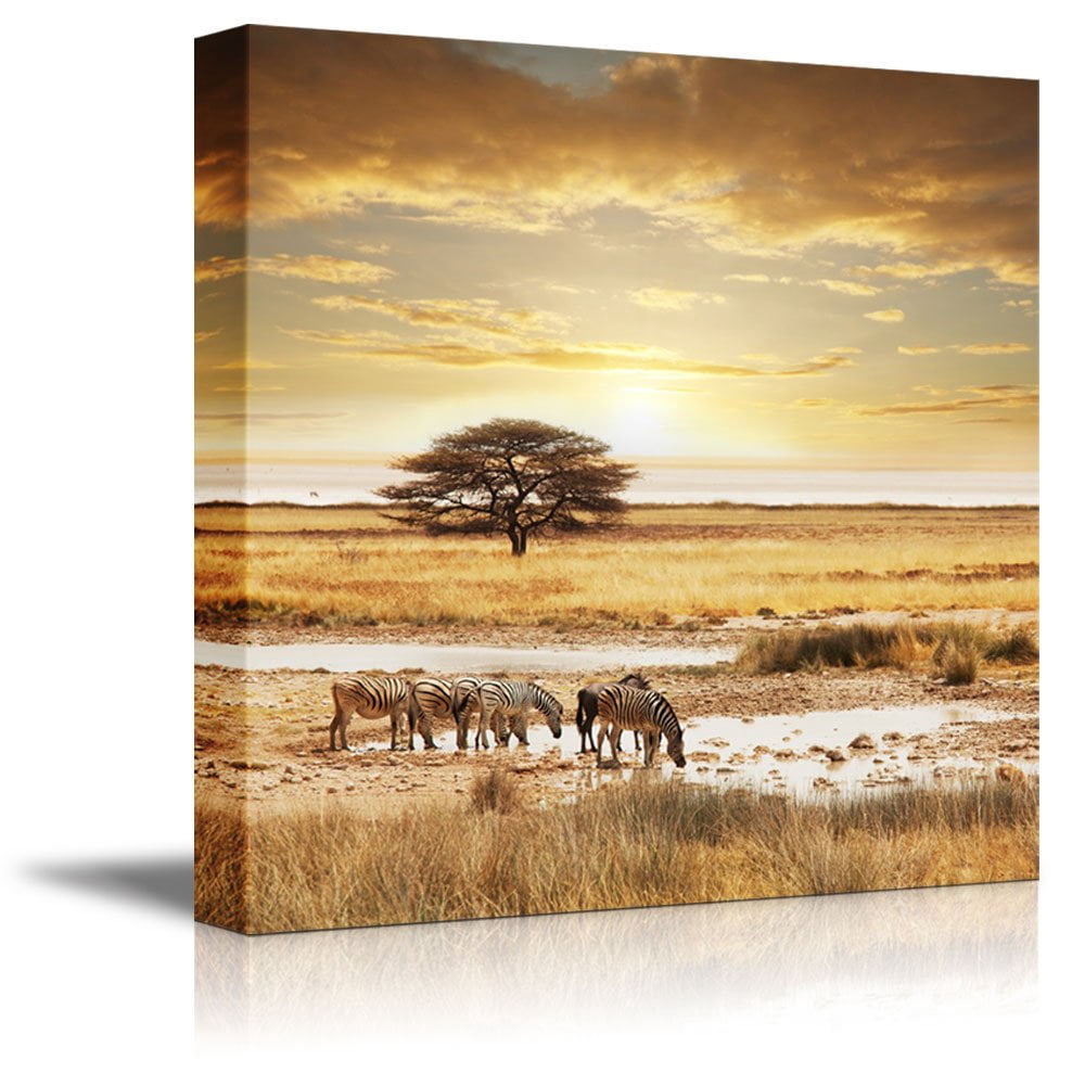 Canvas Prints Wall Art - Beautiful Landscape/Scenery of African Safari ...