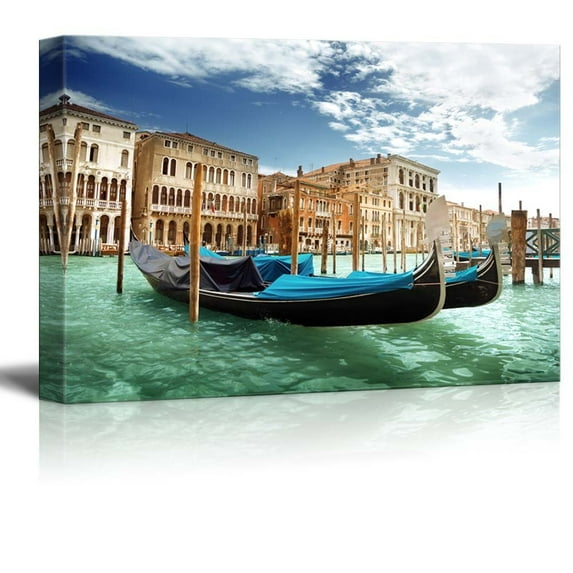 Canvas Prints Wall Art - Beautiful Scenery/Landscape Gondolas in Venice ...