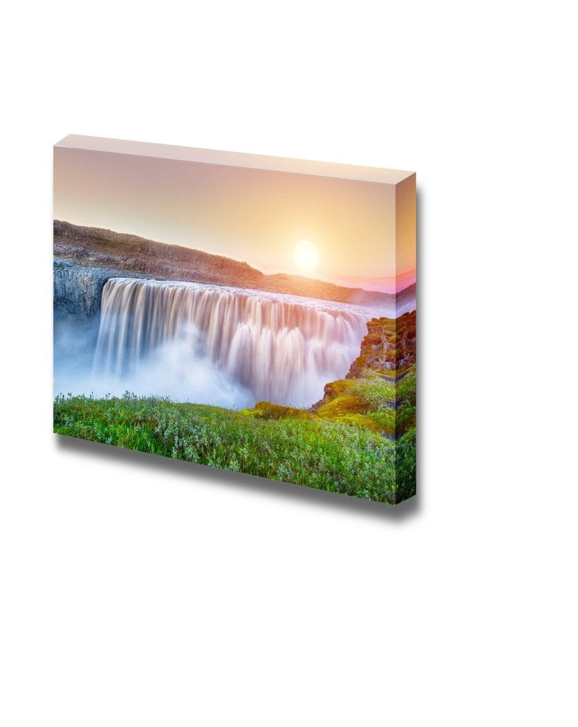 Canvas Prints Wall Art - Beautiful Scenery/Landscape Powerful Waterfall ...