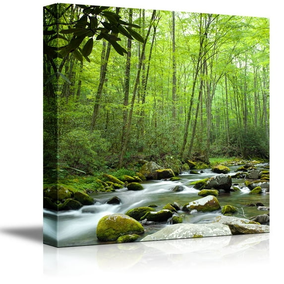 Canvas Prints Wall Art - Beautiful Scenery/Landscape Stream Going ...