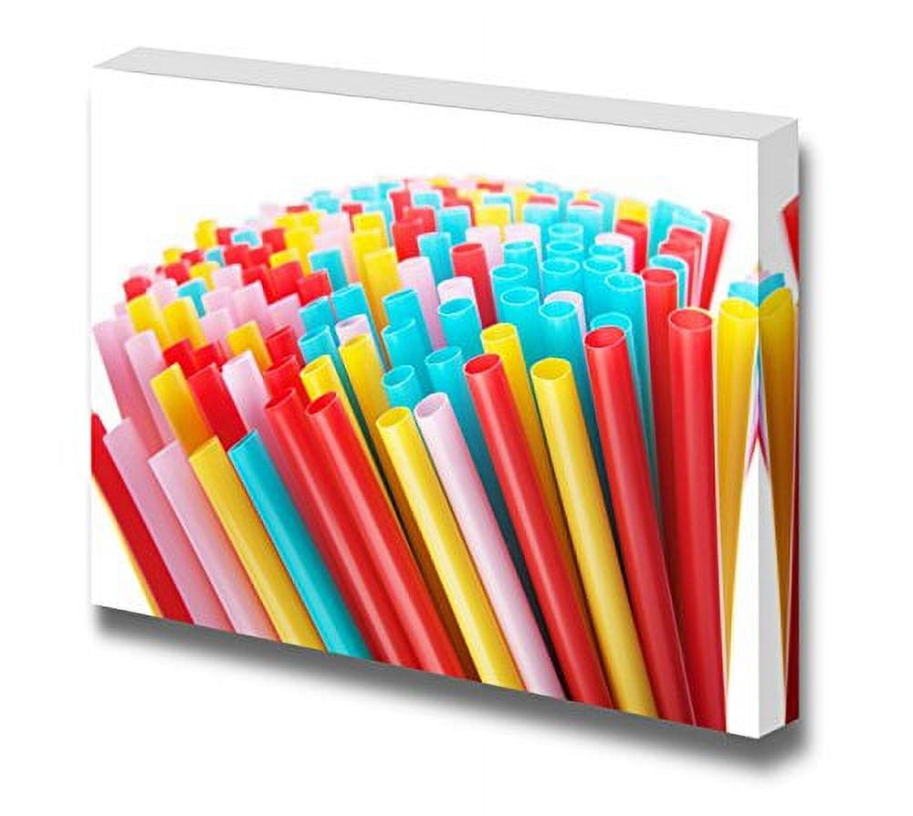 Canvas Prints Wall Art - Colorful Drinking Straws | Modern Wall Decor ...