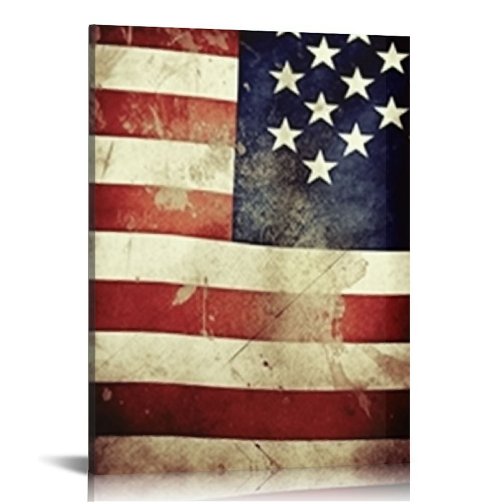 Nawypu Canvas Prints Wall Art - Flag of USA/Stars and Stripes Stretched ...
