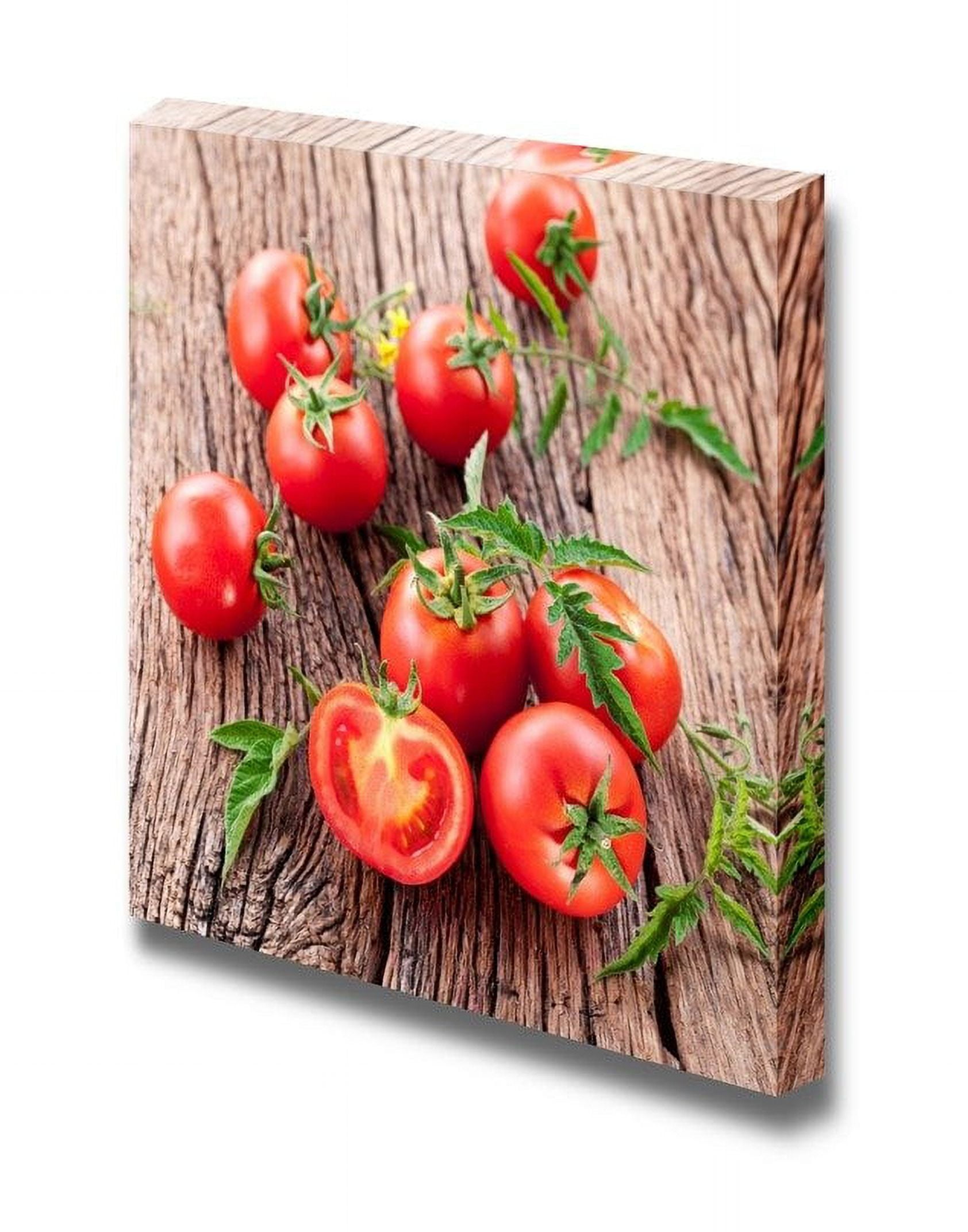 Canvas Prints Wall Art - Fresh Red Tomatoes on Wooden Table | Modern ...