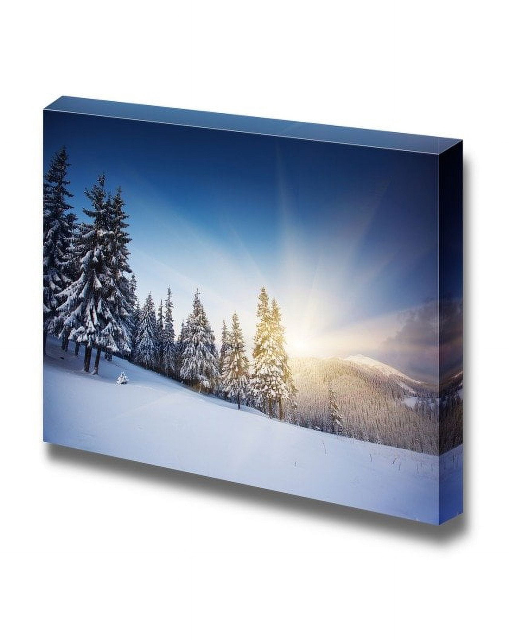 Canvas Prints Wall Art - Majestic View After Snow at Sunset in The ...