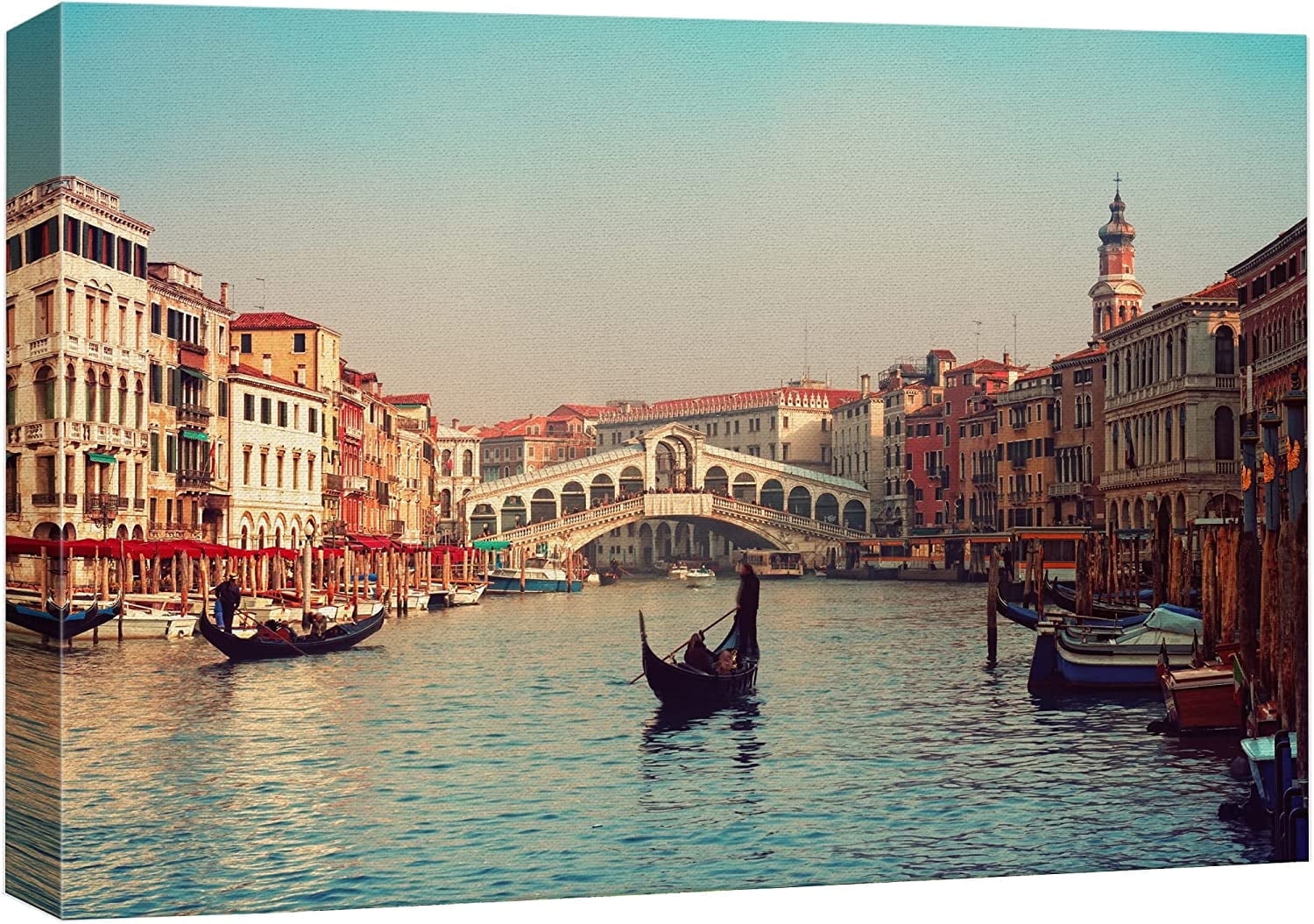 Canvas Prints Wall Art - Rialto Bridge and Gondolas in Venice. | Modern ...