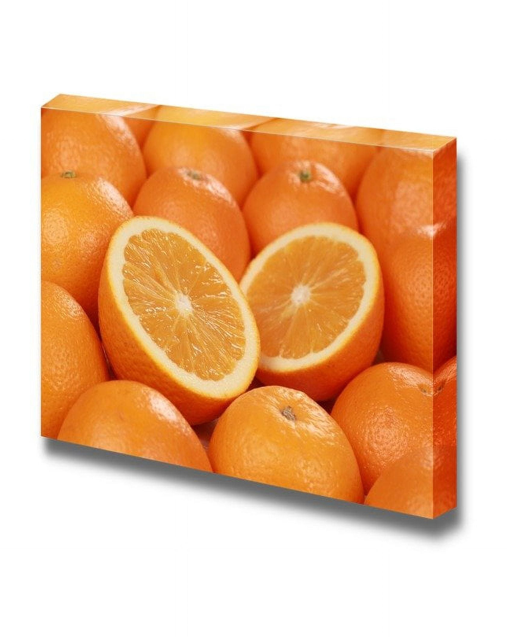 Canvas Prints Wall Art - Still Life Closeup of Sliced Fresh Oranges ...