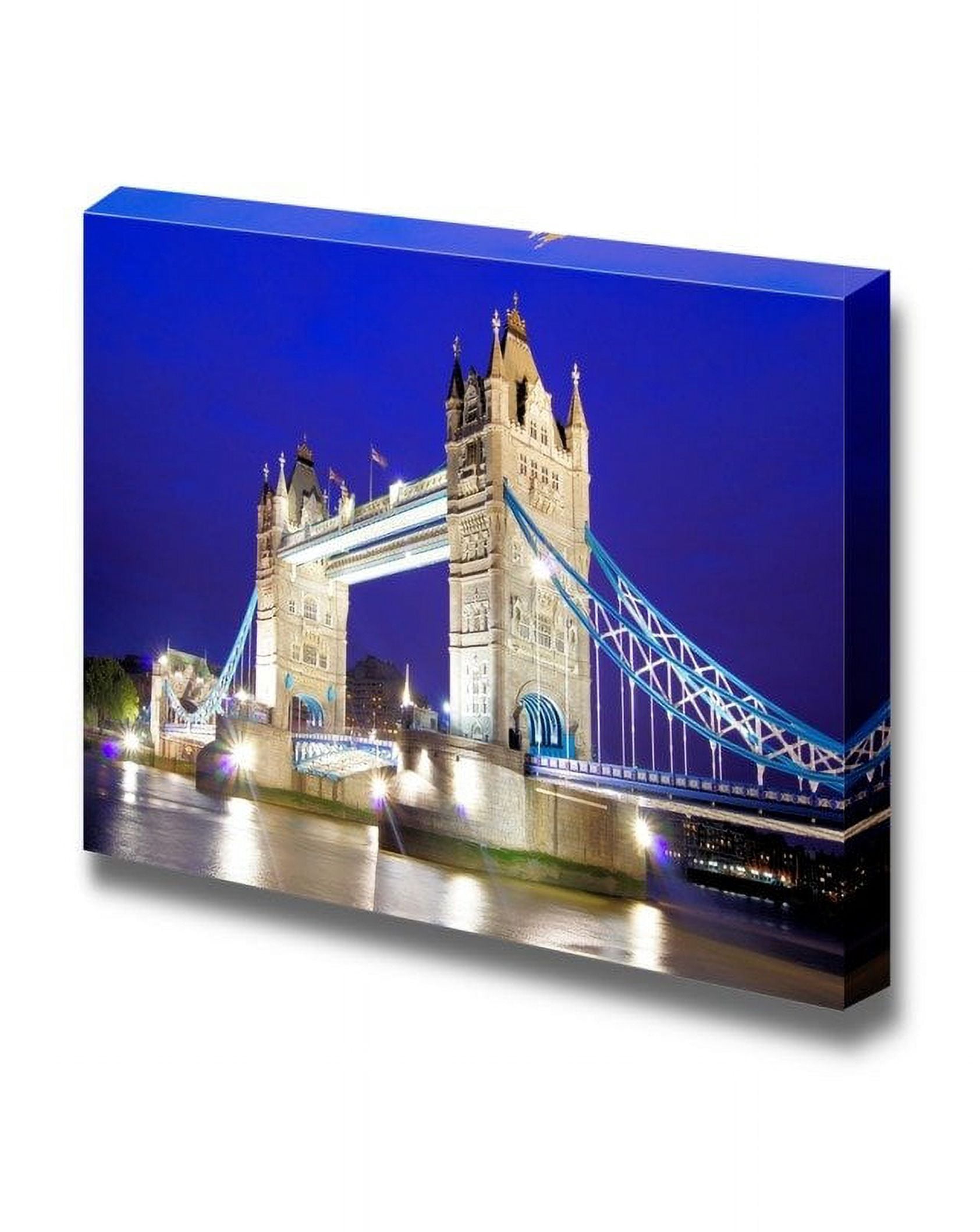 Canvas Prints Wall Art - The Iconic Tower Bridge of London Lit up at ...