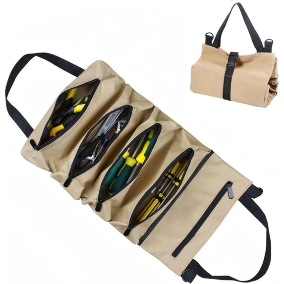 3U Canvas Roll up Tool Bag Wrench Roll Up Pouch Organizer Car Tool ...