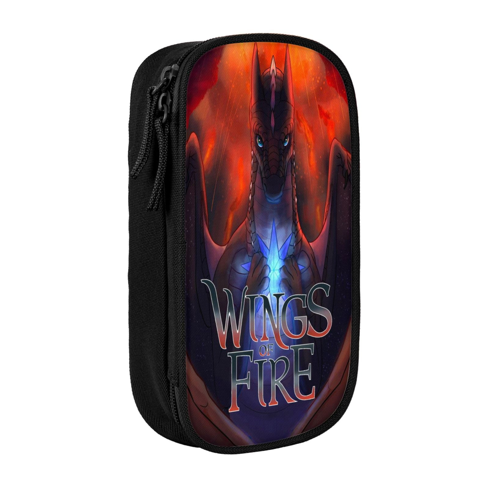 Canvas Wings Dragon Fire Pencil Pouch Case Makeup Bag Large Capacity ...