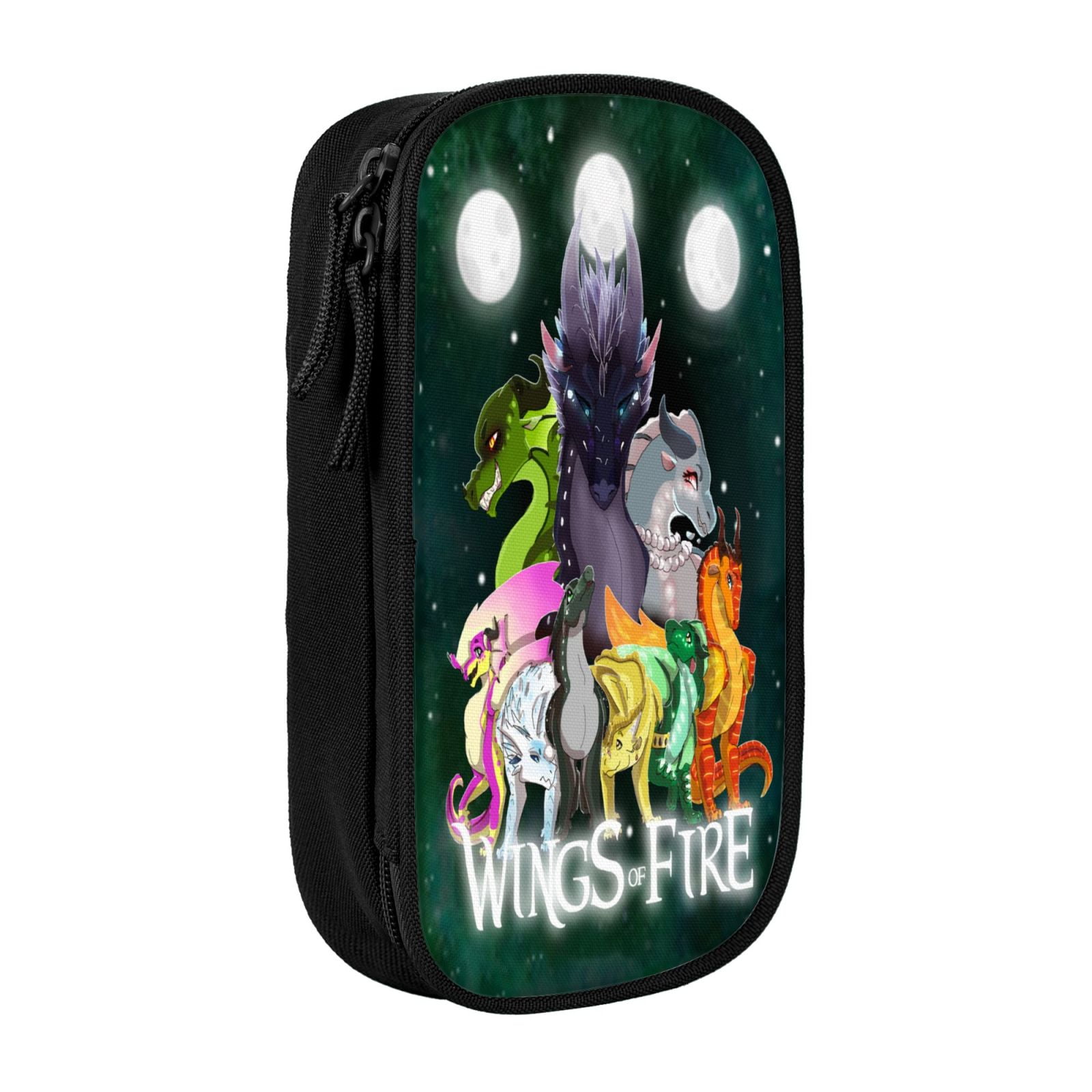 Canvas Wings Dragon Fire Pencil Pouch Case Makeup Bag Large Capacity ...