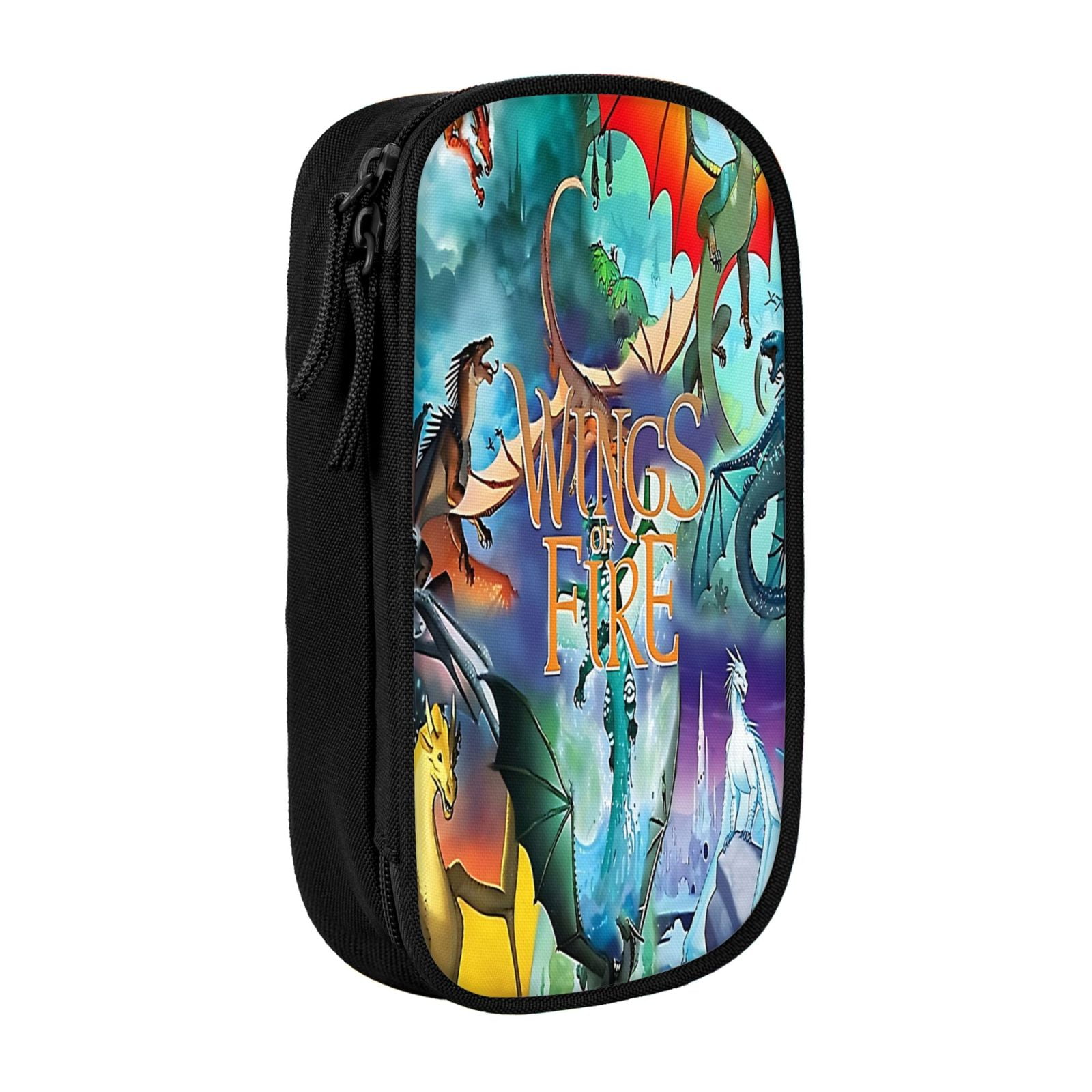 Canvas Wings Dragon Fire Pencil Pouch Case Makeup Bag Large Capacity ...