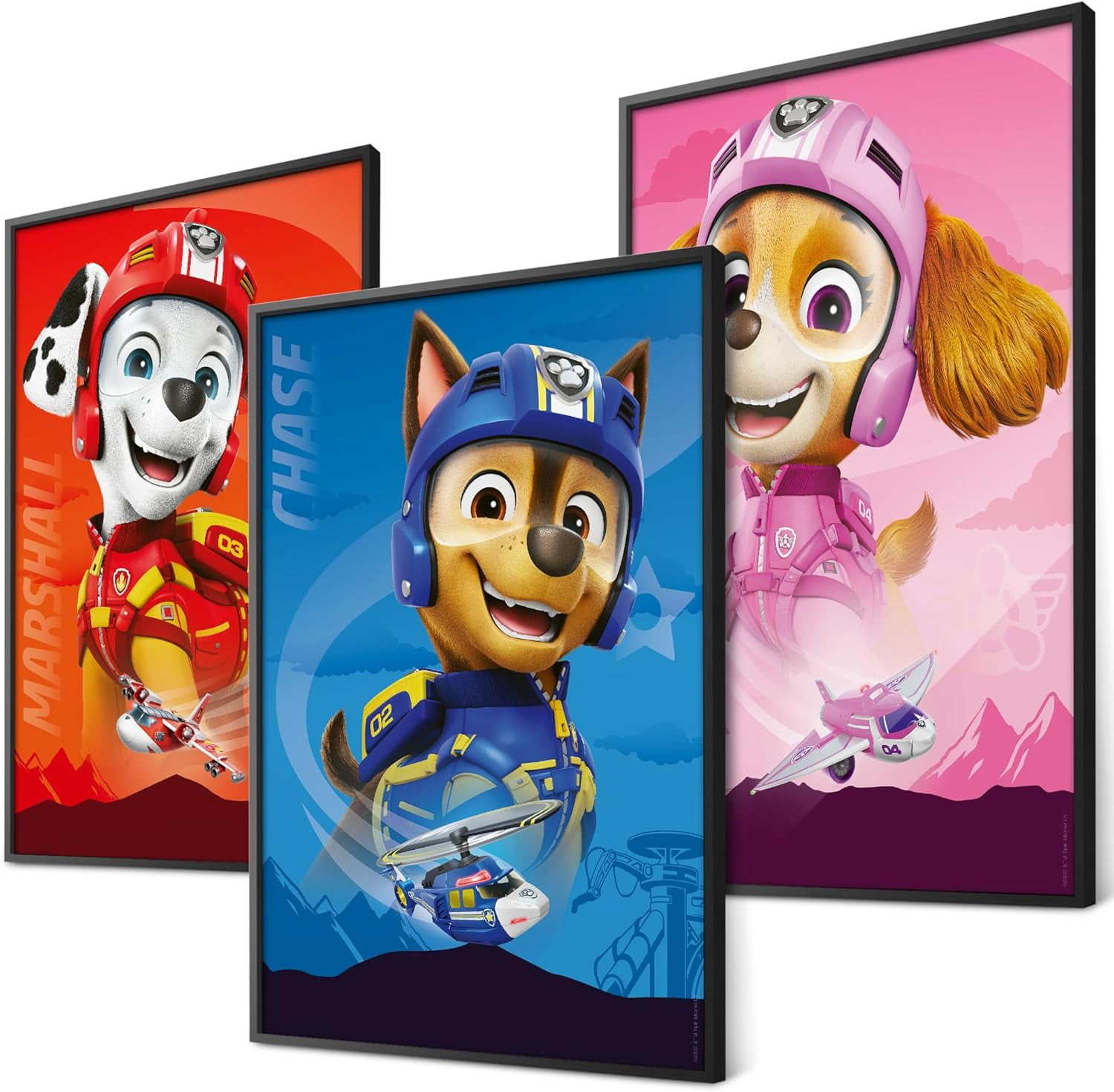 Canvas Set of 3 posters Pat' Patrouille Air Rescue for children's room ...