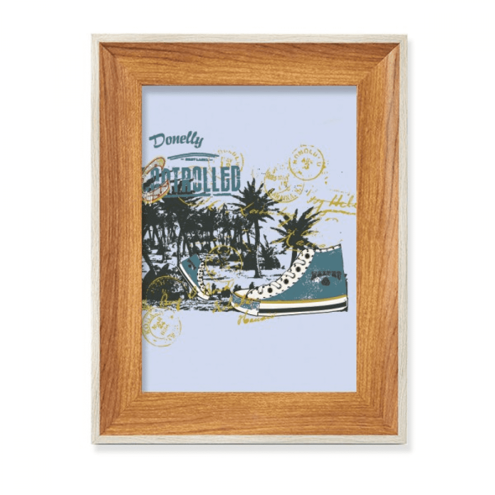 Canvas Shoes Coconut Tree Illustration Desktop Wooden Photo Frame ...