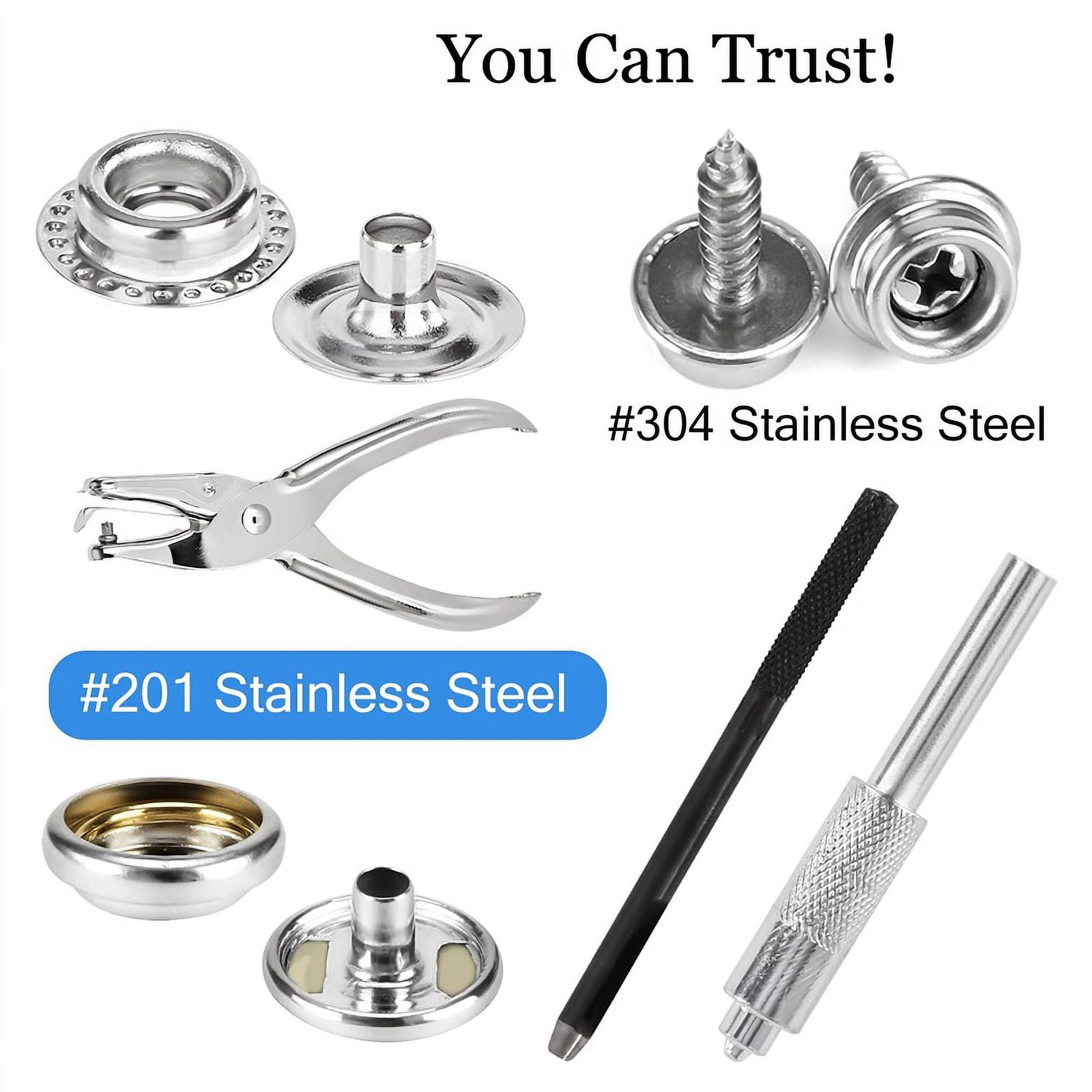 Canvas Snap Kit,Marine Grade Stainless Steel Snaps,Screw Snaps,Boat ...