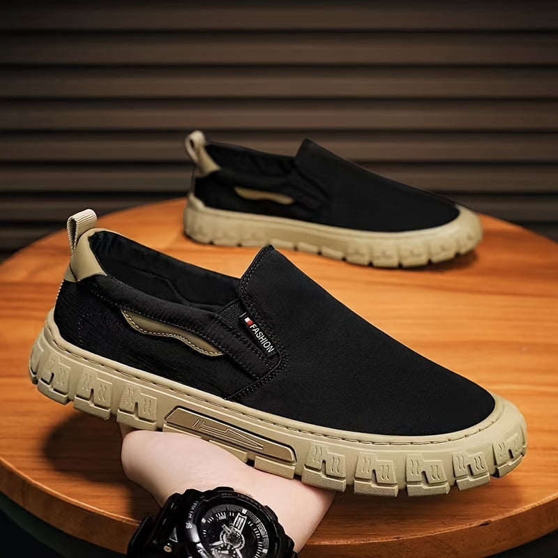 Canvas Sneakers - Slip-On, Breathable Casual Shoes with Thick Sole for ...