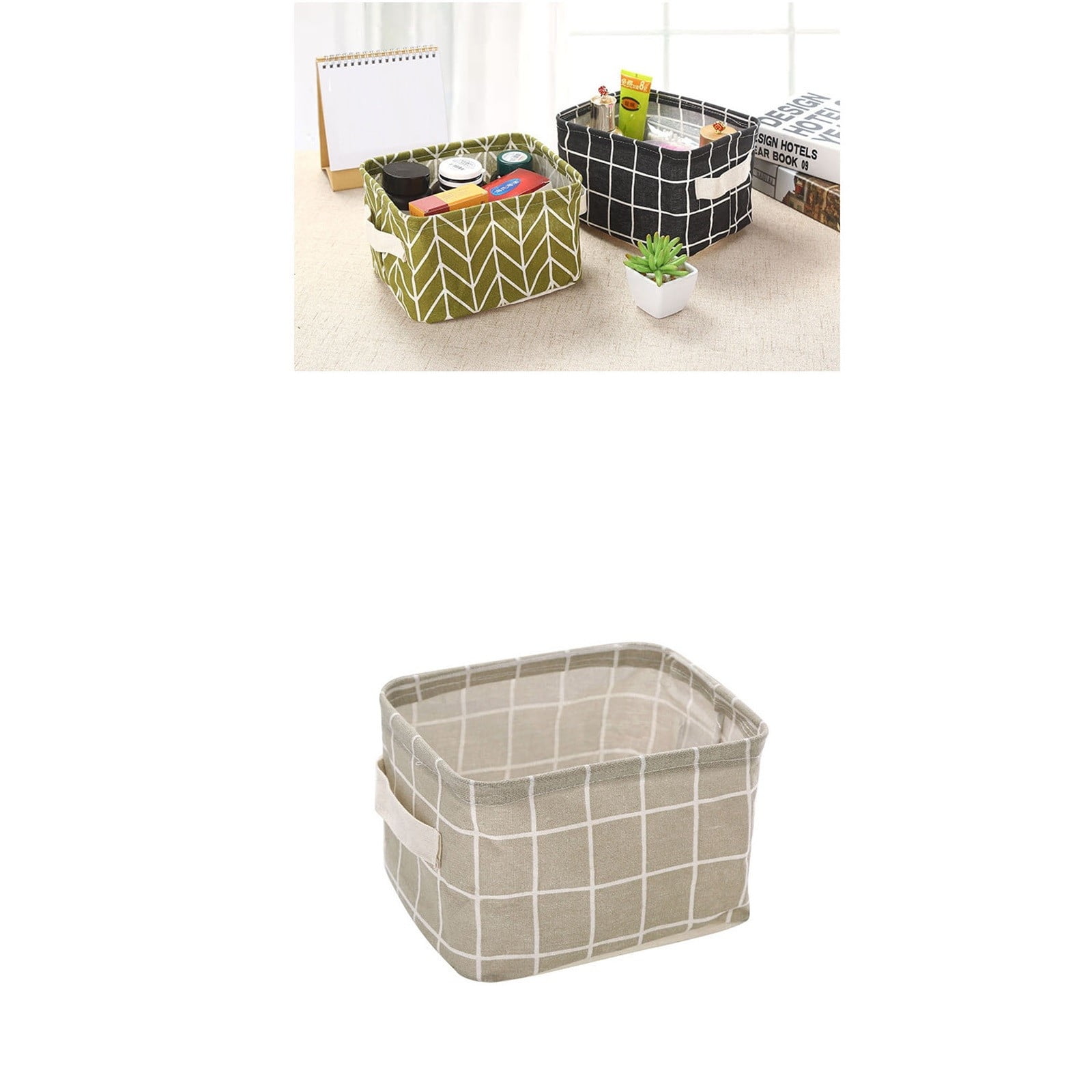 Canvas Storage Bins Basket Fabric Cloth Blend Baskets Organizers ...
