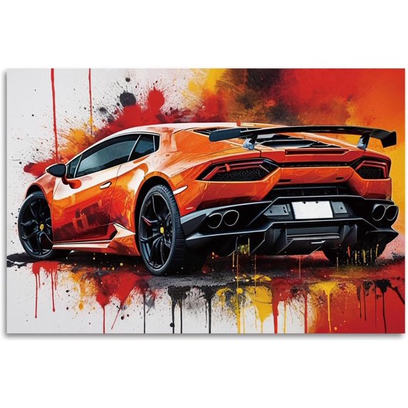Canvas Supercar Poster, Graffiti Art Canvas Print, Modern Automotive ...