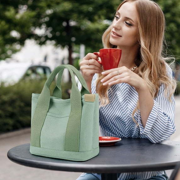 Canvas Tote Bag with Crossbody Strap, Wenini Multi-Pocket Lightweight ...