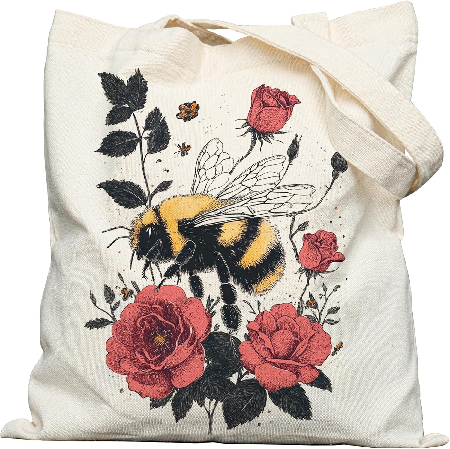 Canvas Tote Bag Double-Sided Prints with Snap Closure, Cute Tote Bag ...