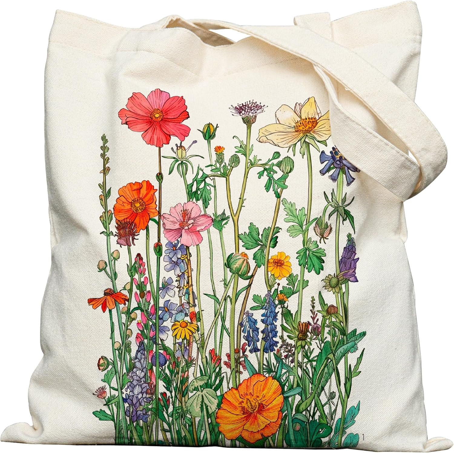 Canvas Tote Bag Double-Sided Prints with Snap Closure, Cute Tote Bag ...