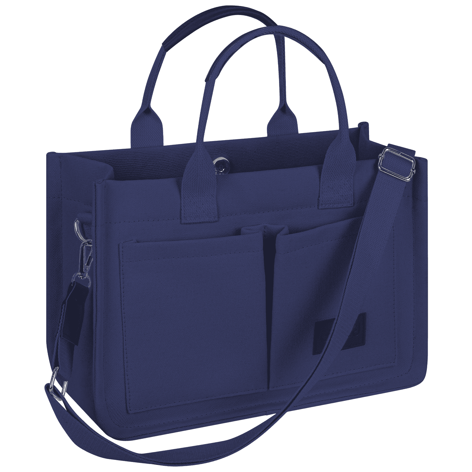 Canvas Tote Bag with Multi-Pocket for Women, Large Crossbody Shoulder Handbag Everything Tote ...