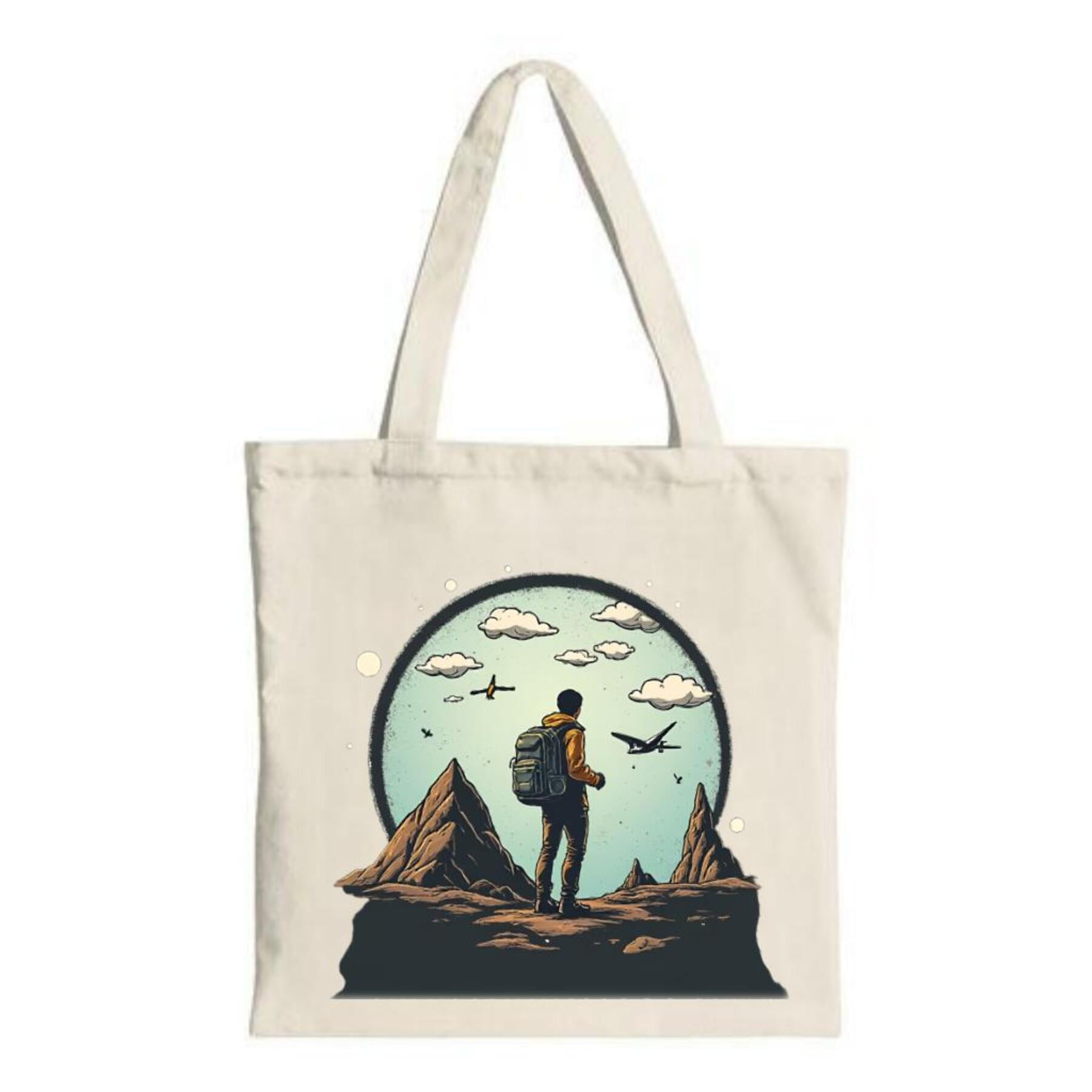 Canvas Tote Bag - Unique Terrain & Sky Design Perfect for Explorers ...