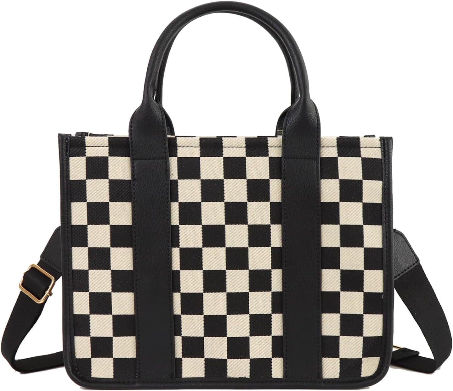 Canvas Tote Bag for Women,Checkered Crossbody Bag Top Handle Purse ...