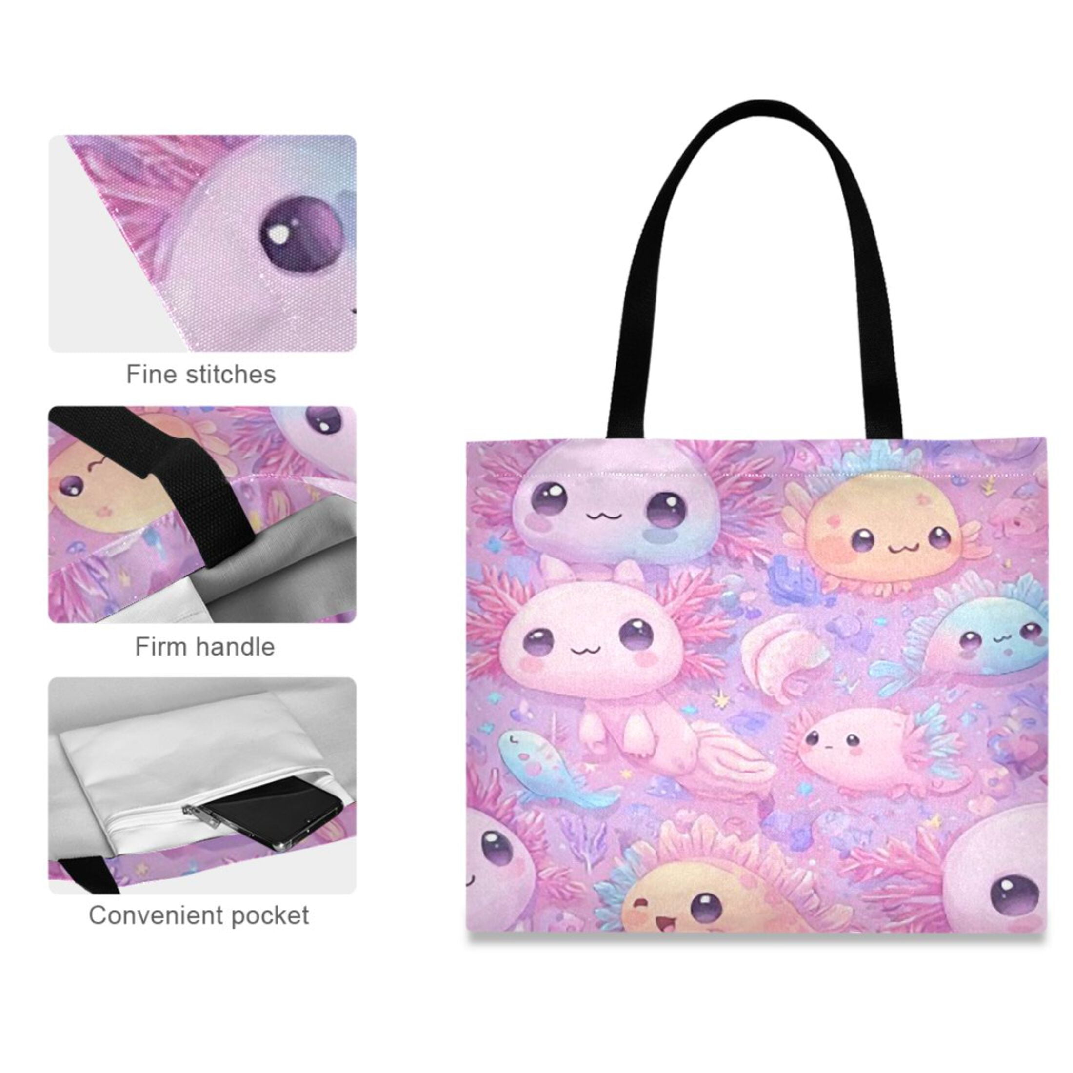 Canvas Tote Bag for Women Girls Design Print Colored Cute Fish Totes ...