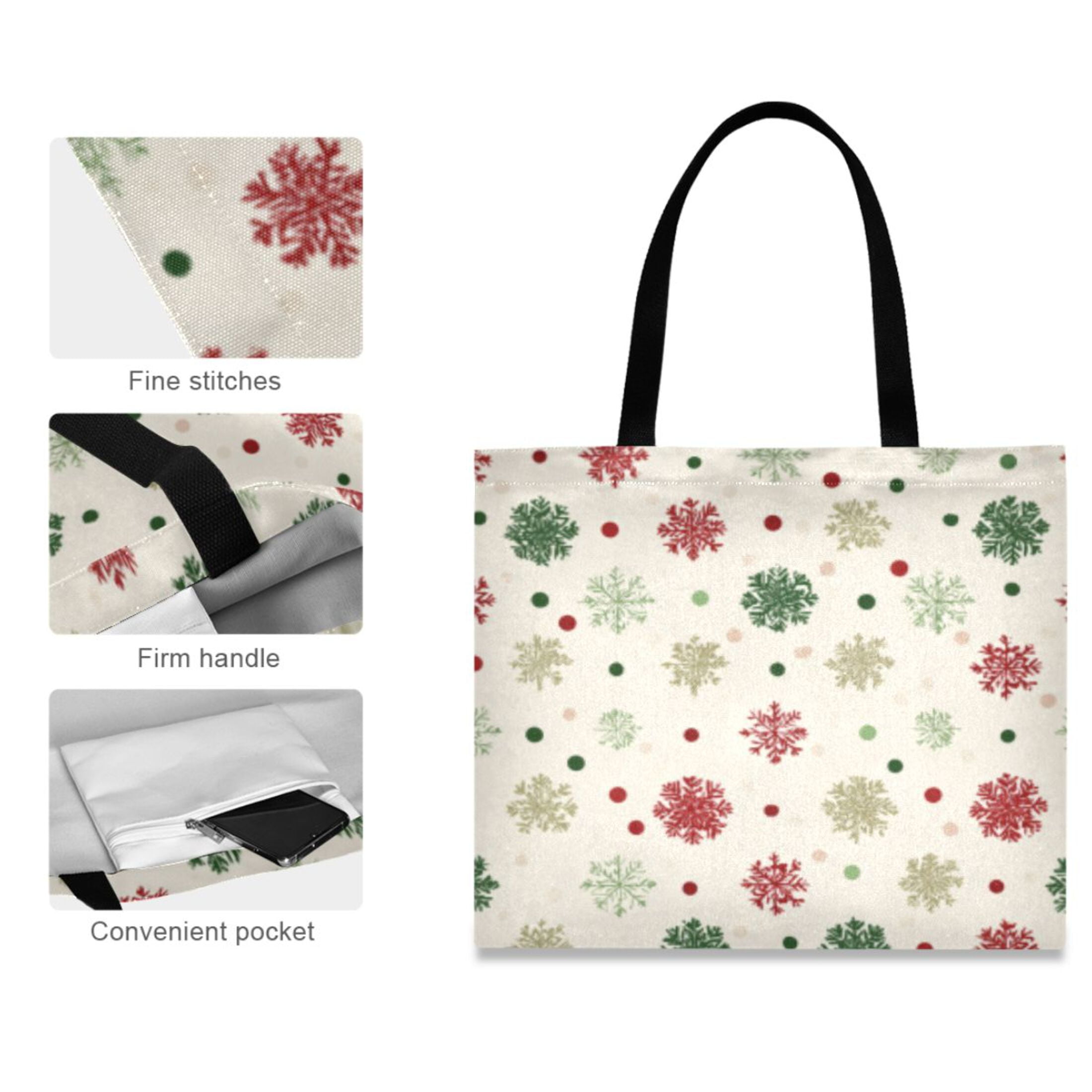 Canvas Tote Bag for Women Girls Design Print Earthy Snow Tapestry Totes ...