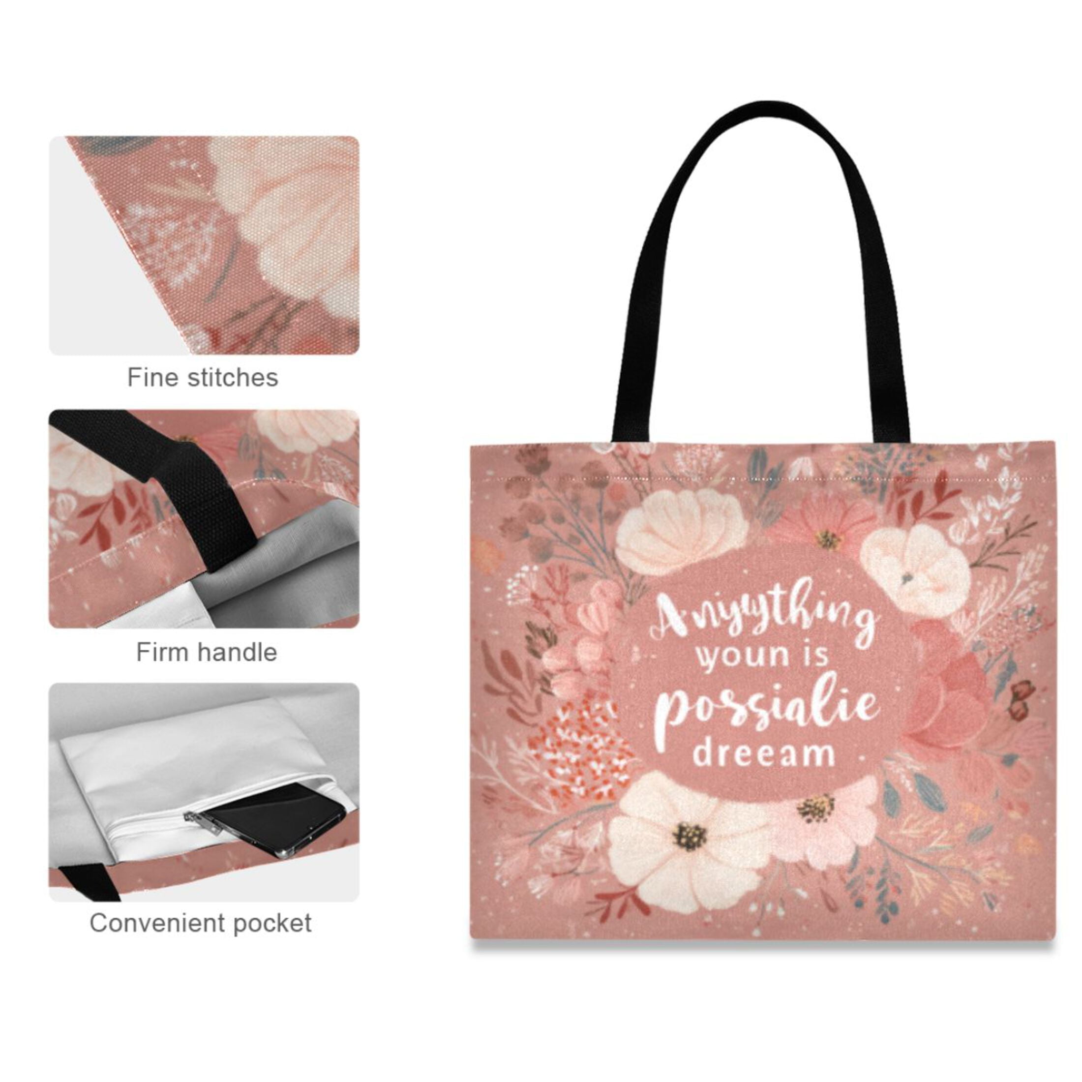 Canvas Tote Bag for Women Girls Design Print Sweet Dreamer Totes ...