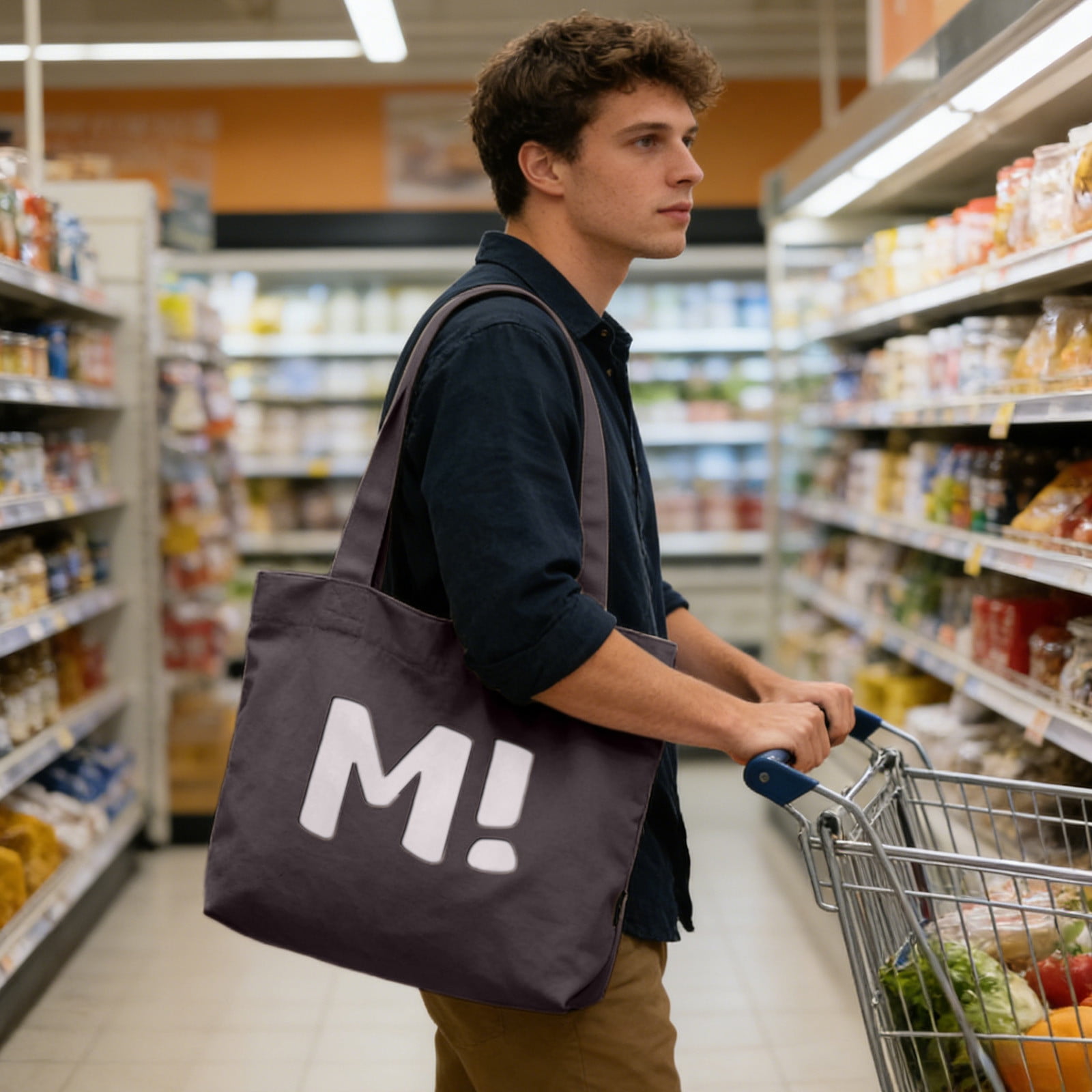 Canvas Tote Bag for Women, Large Capacity Shoulder Bag with Magnetic ...