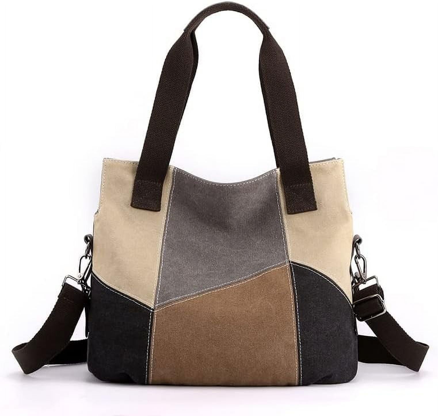Canvas Tote Bag for Women Large Hobo Bag 2 Straps Crossbody Shoulder ...